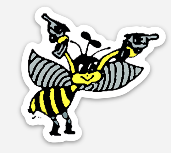 Pistol Pete Bee Sticker – Hi Country Flies